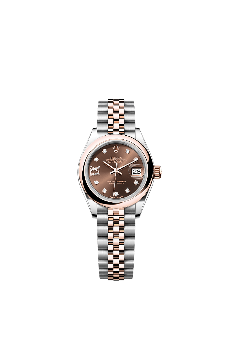 롤렉스 Lady-Datejust 시계: 오이스터스틸과 에버로즈 골드 - m279161-0003
