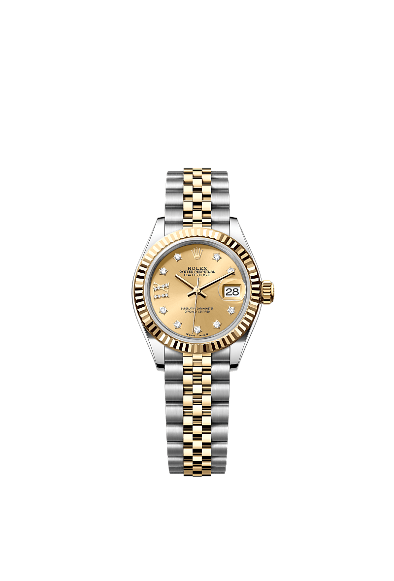 롤렉스 Lady-Datejust 시계: 오이스터스틸과 옐로우 골드 - m279173-0021