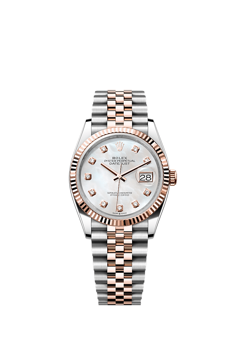 롤렉스 Datejust 36 시계: 오이스터스틸과 에버로즈 골드 - m126231-0021