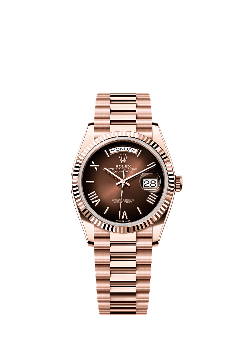 Rolex Day-Date 36 watch: 18 ct Everose gold - m128235-0075